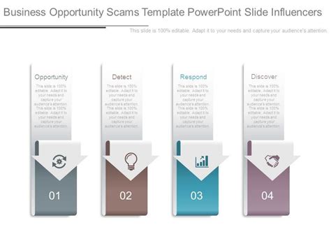 Business Opportunity Scams Template Powerpoint Slide Influencers
