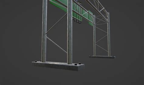 3d Model Highway Asset 001 280 Sign With Psd Template Vr Ar Low