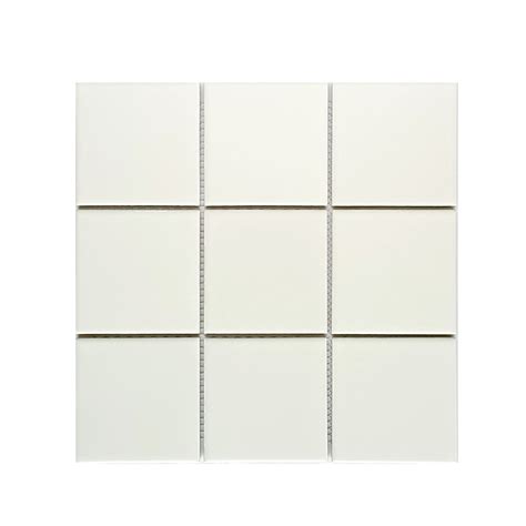 Mosaic Mozza Tile Square Matte White 97x97mm 300x300mm