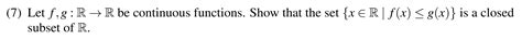 Solved 7 Let F G RR Be Continuous Functions Show That Chegg Com