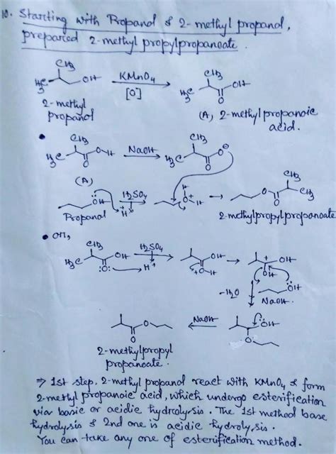 [solved] Starting With Propanol And 2 Methyl 1 Propanol Describe How You Course Hero