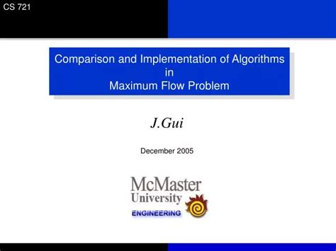 Ppt Comparison And Implementation Of Algorithms In Maximum Flow Problem Powerpoint