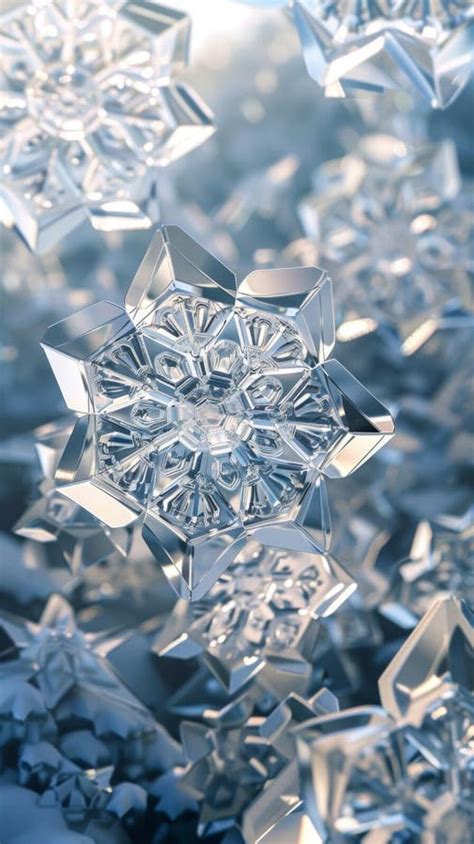 A Geometric Snowflake Collage Showcasing An Array Of Shapes And Angles
