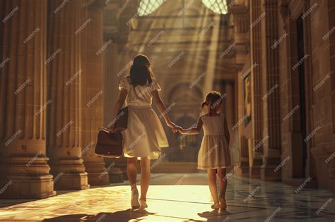 Premium Photo Mother And Daughter Going To The Museum