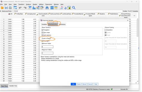 Spss 27 How To Standardize Variables According To The Min Max Method In Order To Get Them