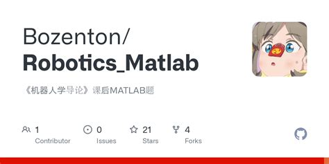Robotics Matlab Chapter Matlab Pdf At Master Bozenton Robotics Matlab Github