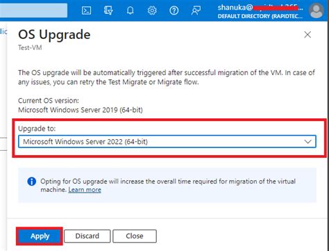 how to upgrading windows server os during azure migration