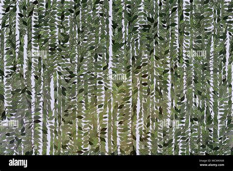 Abstract Background With Shape Of Leaves Drawing Pattern Style Of Mosaic Or Tile Vector