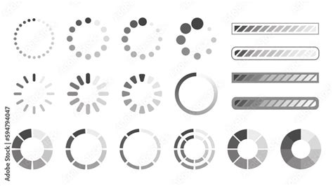 Loading Icon Set Buffer Loader Or Preloader Download Or Upload Collection Of Simple Web Load