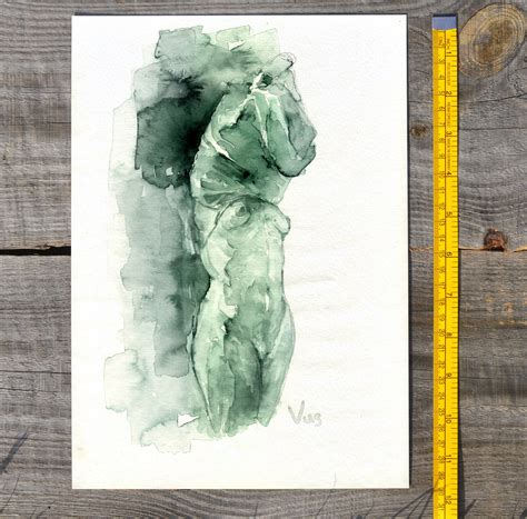 Small Original Nude Sketch Line Figure Abstract Nude Girl Etsy