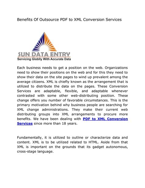 Ppt Benefits Of Outsource Pdf To Xml Conversion Services Powerpoint Presentation Id8215933