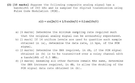 Solved Marks Suppose The Following Composite Analog Chegg