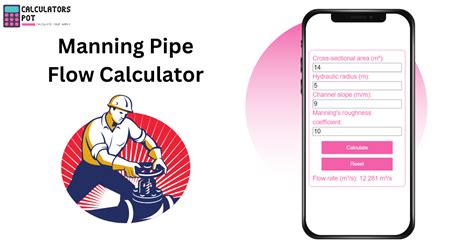 Manning Pipe Flow Calculator CalculatorsPot
