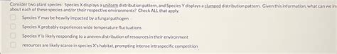Solved Consider Two Plant Species Species X Displays A Chegg