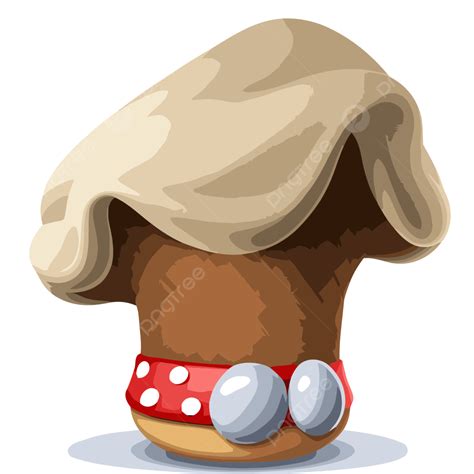 베이킹 모자 벡터 스티커 클립 아트 만화에 흰색 물방울 무늬가 있는 버섯 모자 상표 클립 아트 Png 일러스트 및 벡터 에 대한 무료 다운로드 Pngtree