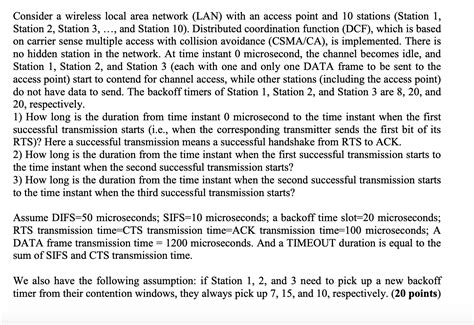Solved Consider A Wireless Local Area Network Lan With An Access