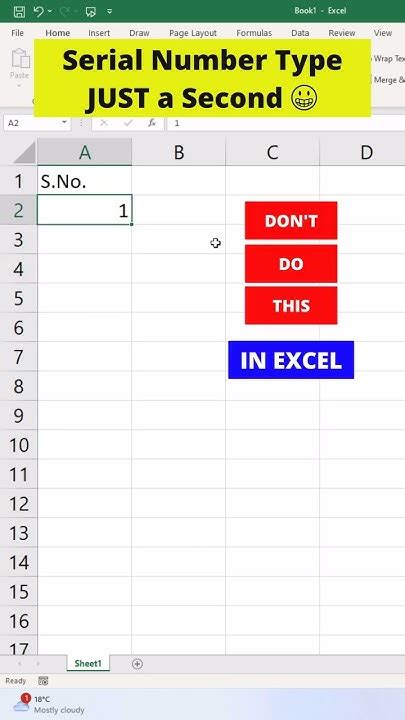 excel me serial number ।। shortsfeed msoffice exceltips exceltech