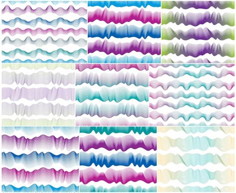 Premium Vector Waves Seamless Patterns Set Vector Water Runny Curve Lines Abstract Repeat