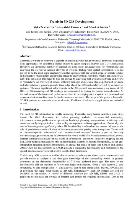 Pdf Trends In 3d Gis Development