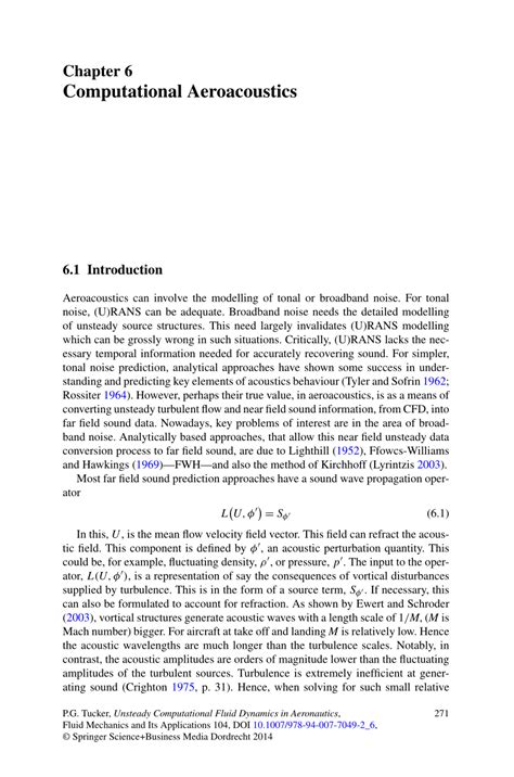 Pdf Computational Aeroacoustics
