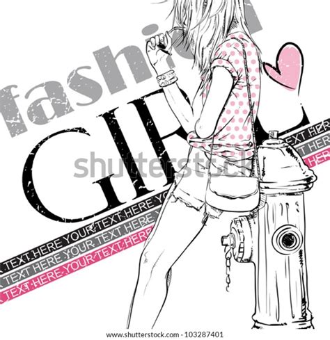 Sexy Girl Fire Hydrant Sketchstyle On Stock Vector Royalty Free 103287401 Shutterstock