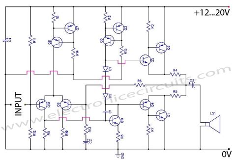Class Ab Transistor Power Amplifier Circuit Diagram