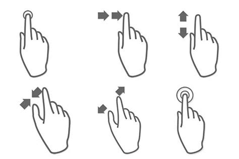 MultiTouch Gestures Set Of 7 In Various Sizes TIM
