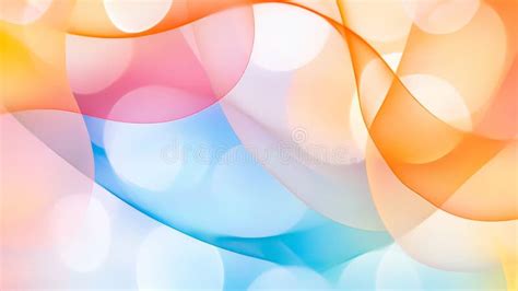 Abstract Digital Artwork Overlapping Translucent Colorful Waves Bokeh Effect Creating Dynamic
