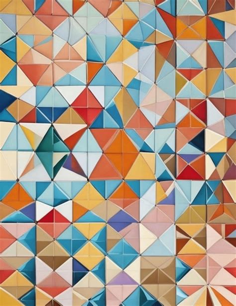 Premium Ai Image Create A Vibrant Abstract Landscape Of Interlocking Shapes And Colors