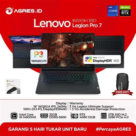 Promo Lenovo Legion Pro 7 16irx9h I9 14900hx Rtx4080 32gb 2tb W11 Ohs Diskon 16 Di Seller