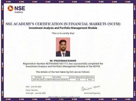 Praduman Kumar On Linkedin Share Management Investment Nseindia