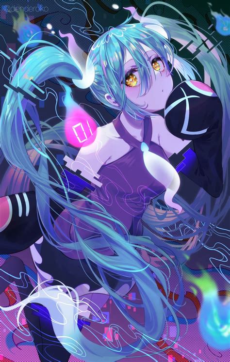 Hatsune Miku And Ghost Miku Pokemon And 2 More Drawn By Denko