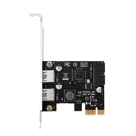 Tierpop Pci E To Usb Adapter 2 Usb3 0 19pin Expansion Card Pci E To Usb Add In Card