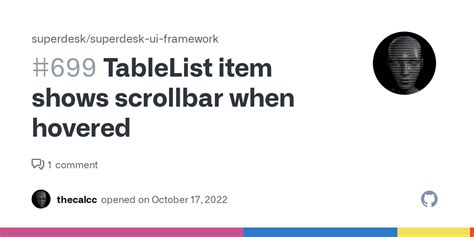 Tablelist Item Shows Scrollbar When Hovered · Issue 699 · Superdesksuperdesk Ui Framework · Github