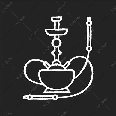 검은 배경에 물 담뱃대 분필 흰색 아이콘 부속물 냄새 윤곽 Png 일러스트 및 벡터 에 대한 무료 다운로드 Pngtree