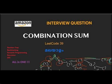 Combination Sum LeetCode 39 Backtracking Decision Tree DP