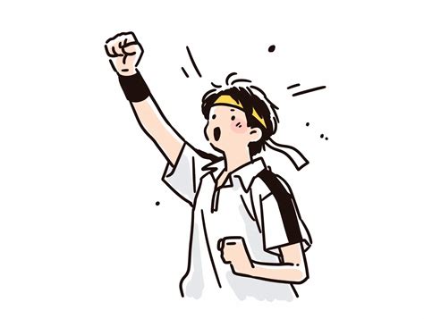 全力で声を出す応援団！｜イラスト・フリー素材なら「シンテリ」