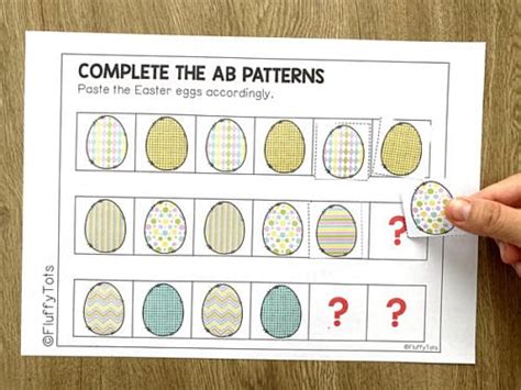 Fun Easter Egg Printable Ab Pattern Worksheets Fluffytots