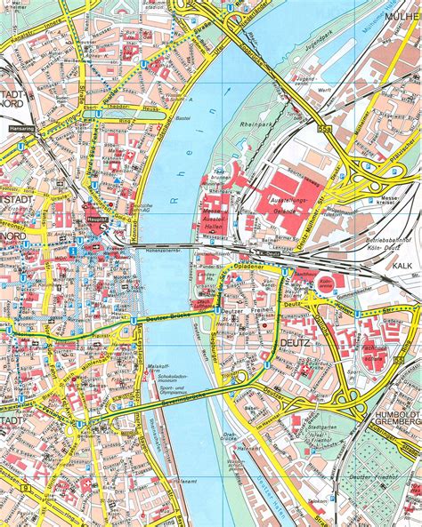 Германия карта Кельна Подробная карта центра города Кельн Скачать бесплатно карту A0