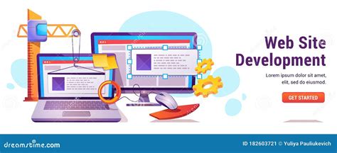 Web Site Development Programming Or Coding Banner Stock Vector