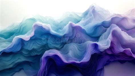 Dynamic Overlapping Waveforms With Soft Gradients In Pastel Colors On A White Isolated