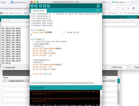 Cant Get My Terminal To Print A Csv File With High Baud Rate Science And Measurement