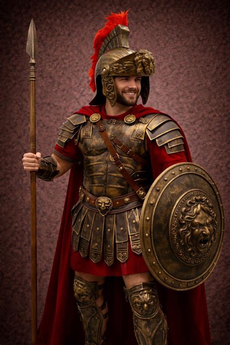 Ancient Roman Centurion Warrior Armor Portrait Bronze Legionary