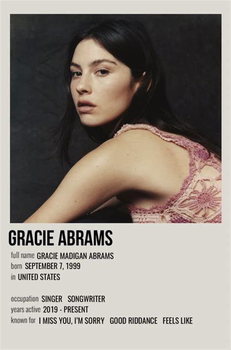 Gracie Abrams Film Posters Vintage Music Album Covers Singer