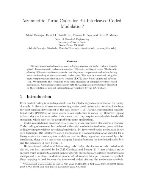 Pdf Asymmetric Turbo Codes For Bit Interleaved Coded Modulation