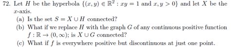 Solved Let H Be The Hyperbola X Y Belongs To R 2 Xy Chegg Com