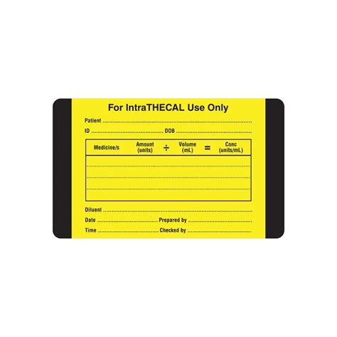 Jg1166 For Intrathecal Use Only 100x60mm Triarc