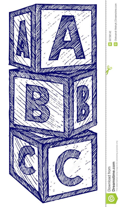 Alphabet Cubes With A B C Letters Stock Vector Illustration Of Alphabet Font 50738142