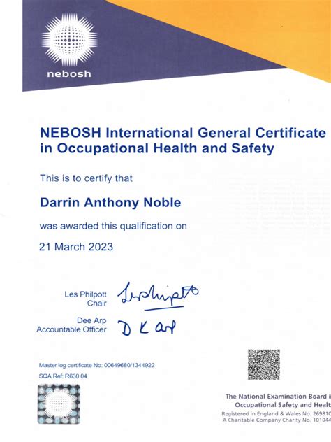 Certificate Nebosh Pdf