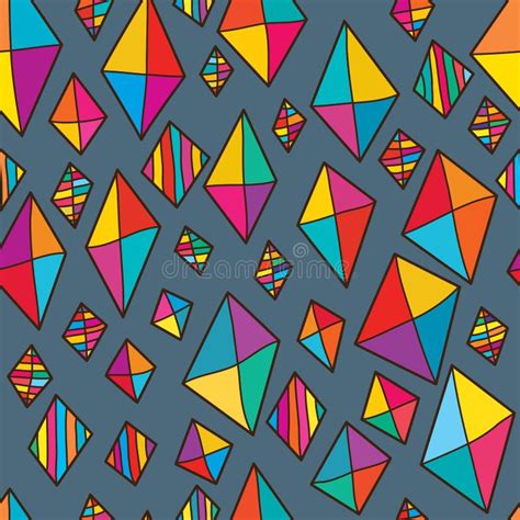 Kite Diamond Shape Colorful Seamless Pattern Stock Vector